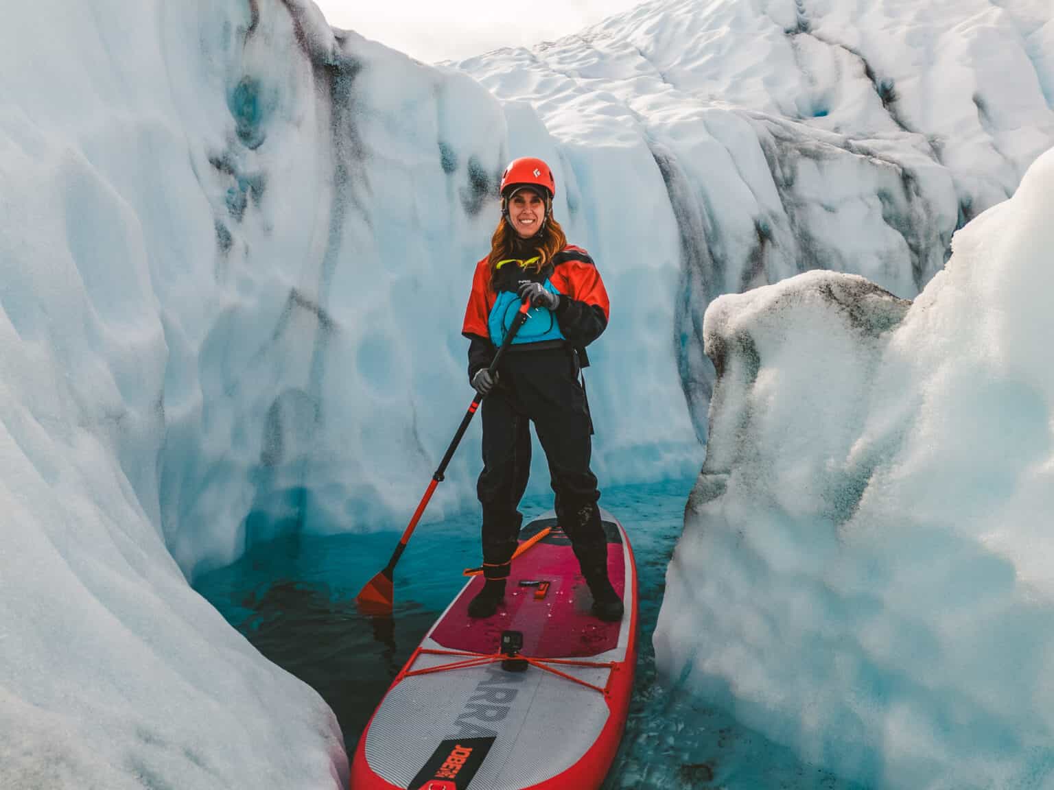 Knik Glacier Paddle Boarding In Alaska - Outbound Heli Adventures
